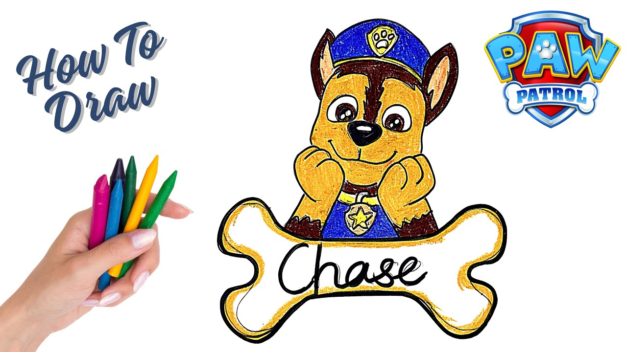 How to draw Chase - Paw Patrol || Easy drawing for kids - YouTube