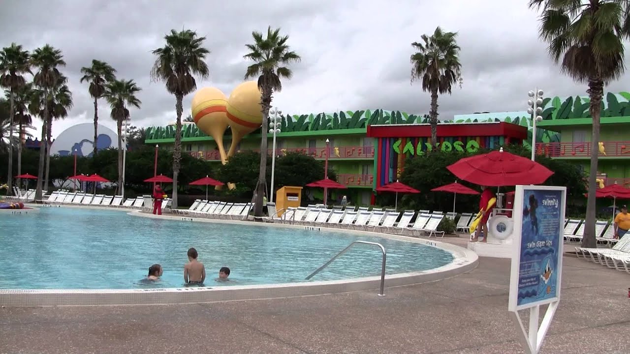 Main Pool at Disney's All-Star Music Resort - December 2009 - YouTube