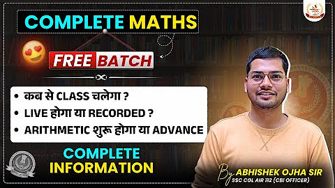 Complete Maths Foundation Batch by Abhishek Ojha Sir - YouTube