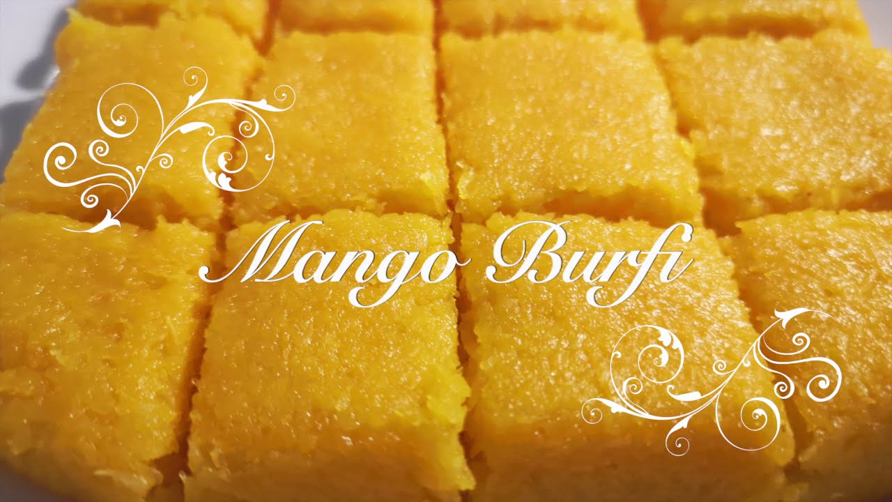 Easiest mango coconut burfi recipe | mango barfi | mango burfi using ...