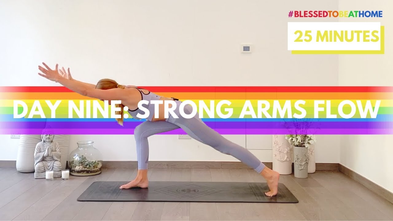 DAY NINE | STRONG ARMS YOGA | #BLESSEDTOBEATHOME 10 DAY CHALLENGE - YouTube