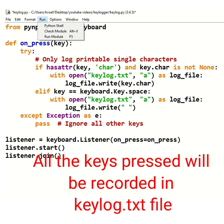 Keylogger In Python How To Create Keylogger In Python Shorts