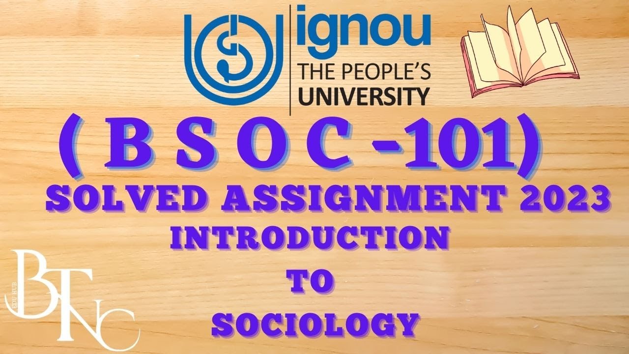 BSOC 101 IGNOU SOLVED ASSIGNMENT 2023/#latest #ignou #INTRODUCTION TO ...
