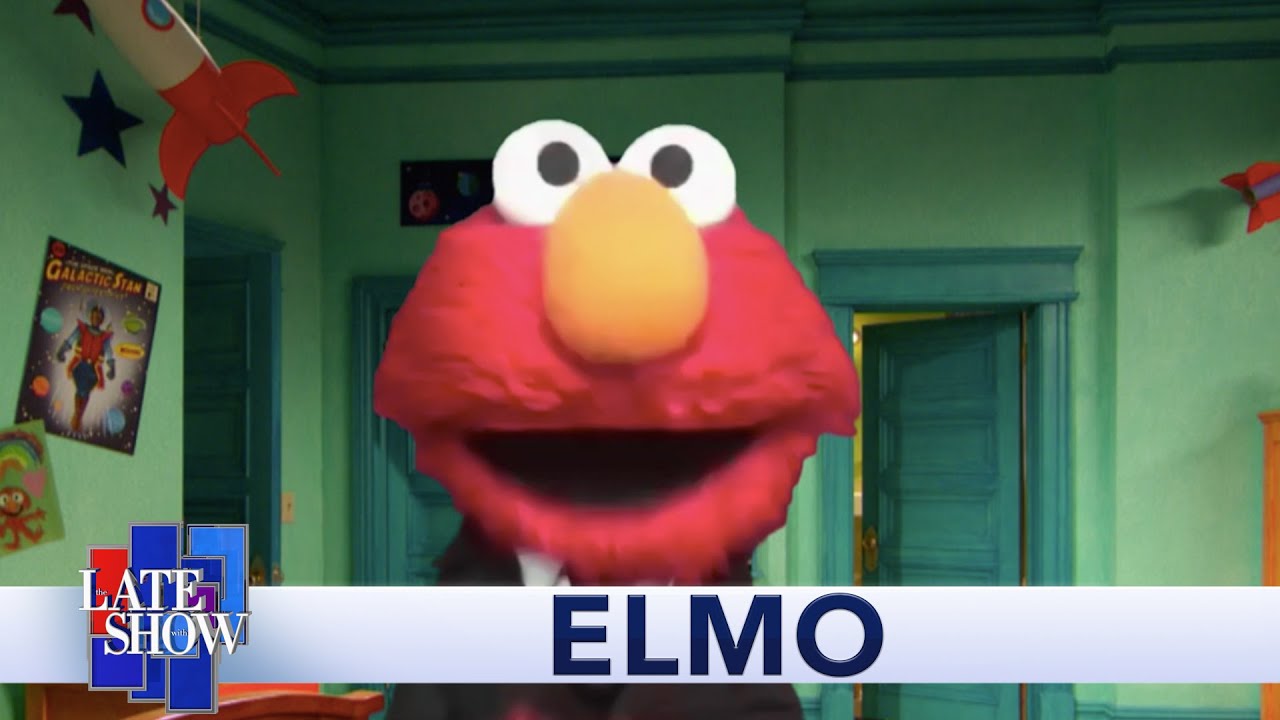 Elmo Promises He's Not Copying Stephen Colbert With His New Late Night ...