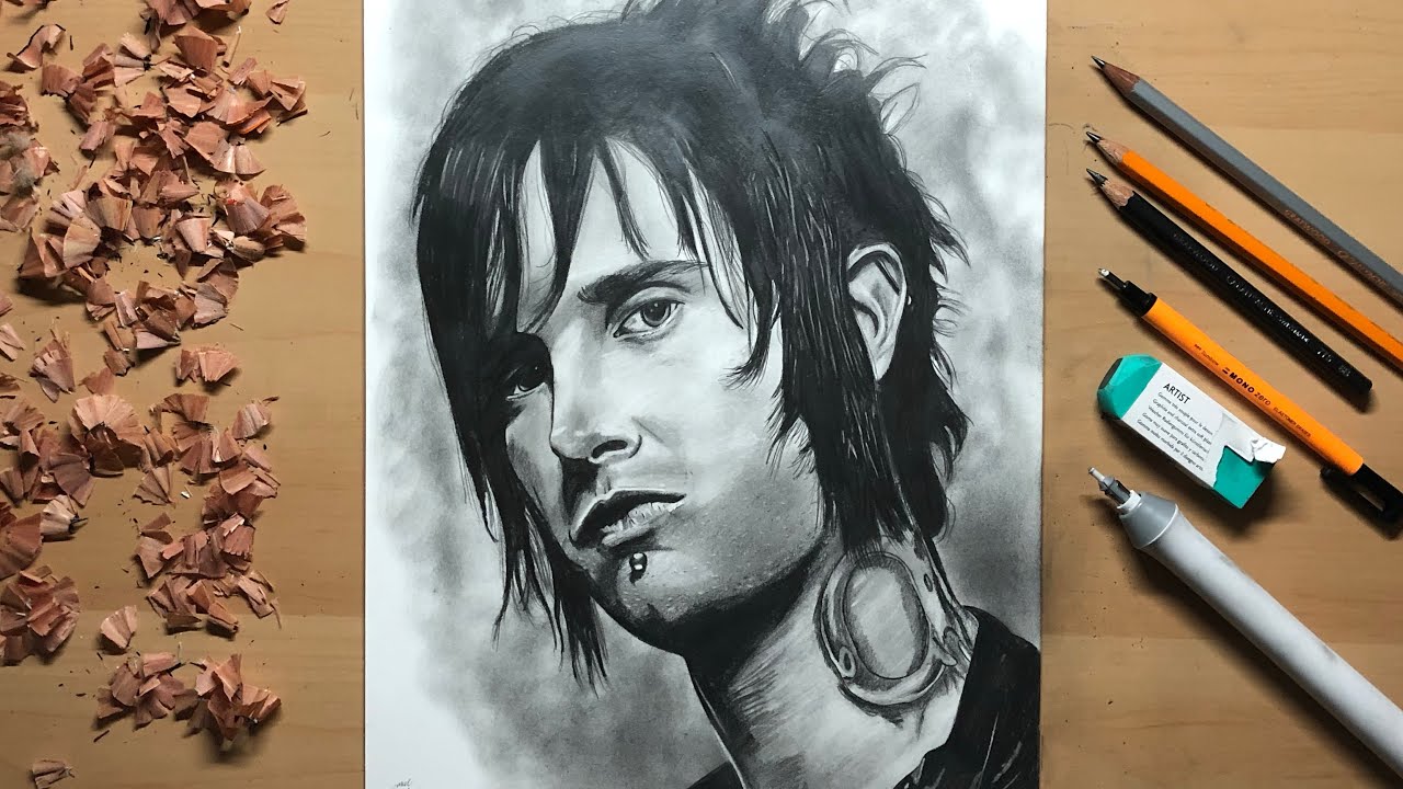 Drawing Jimmy “The Rev” Sullivan of Avenged Sevenfold - YouTube