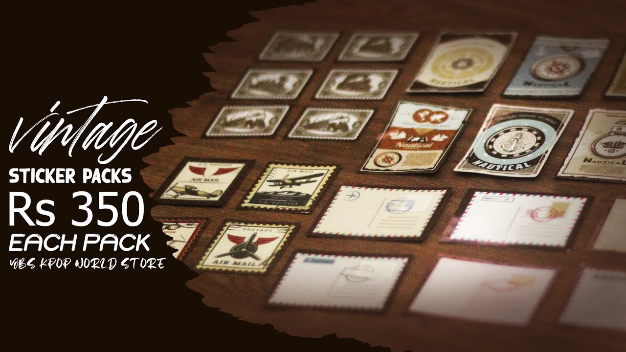 Vintage Sticker Packs | YBs KPOP WORLD STORE PAKISTAN - YouTube