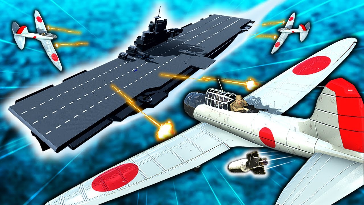 Army of DIVE BOMBERS vs UNSINKABLE AIRCRAFT CARRIER in Ravenfield WW2 ...