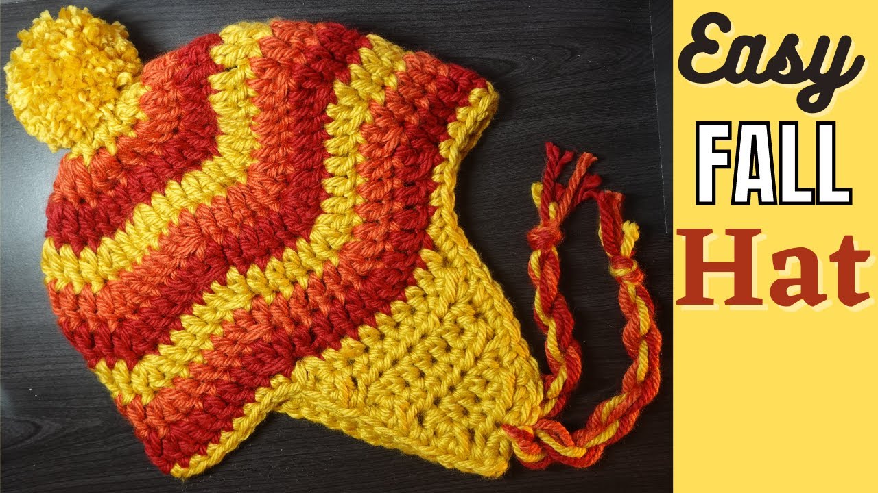 Easy Wavy Autumn Hat w/ Flaps for Beginners (by Atreyu Crochet ...