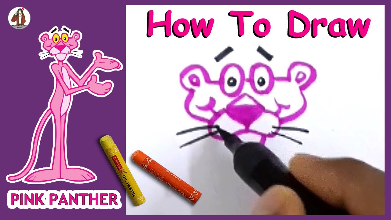 How To Draw Pink Panther / Easy Pink Panther Drawing with Oil Pastel ...