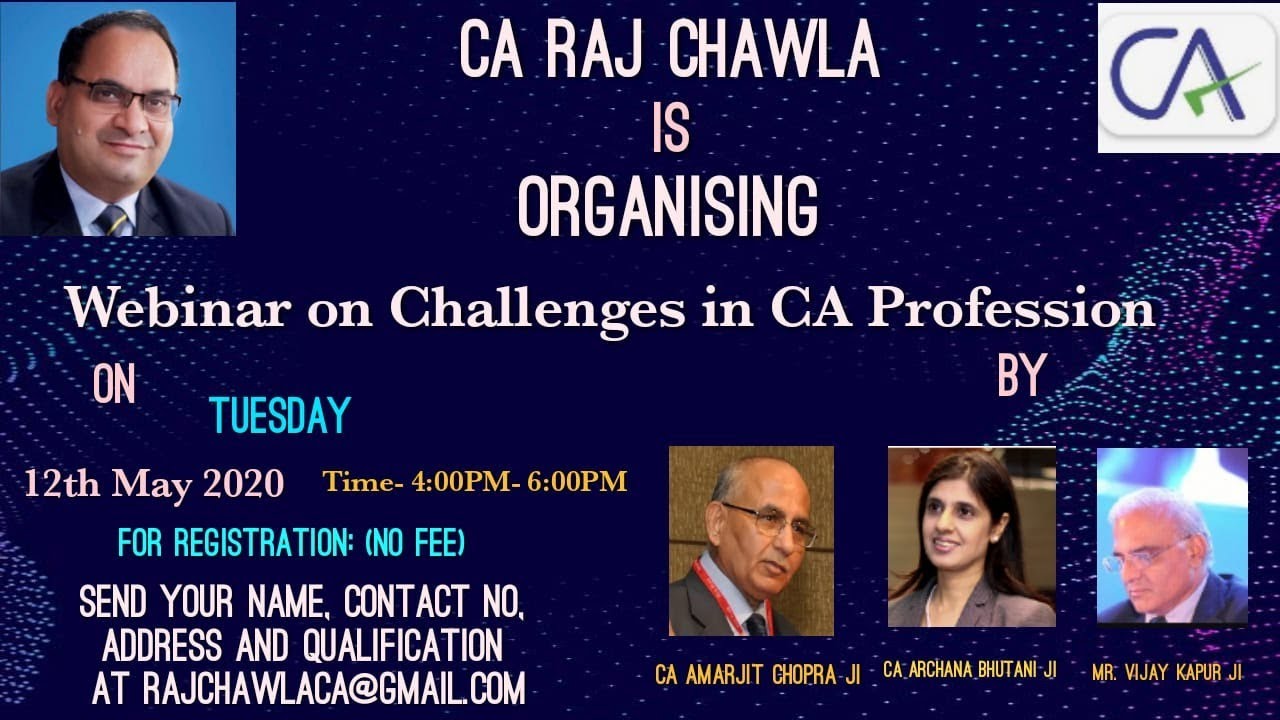 Webinar on Challenges in CA Profession - YouTube