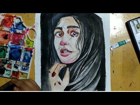 The Kerala Story Addha Sarma drawing, step by step watercolor drawing ...