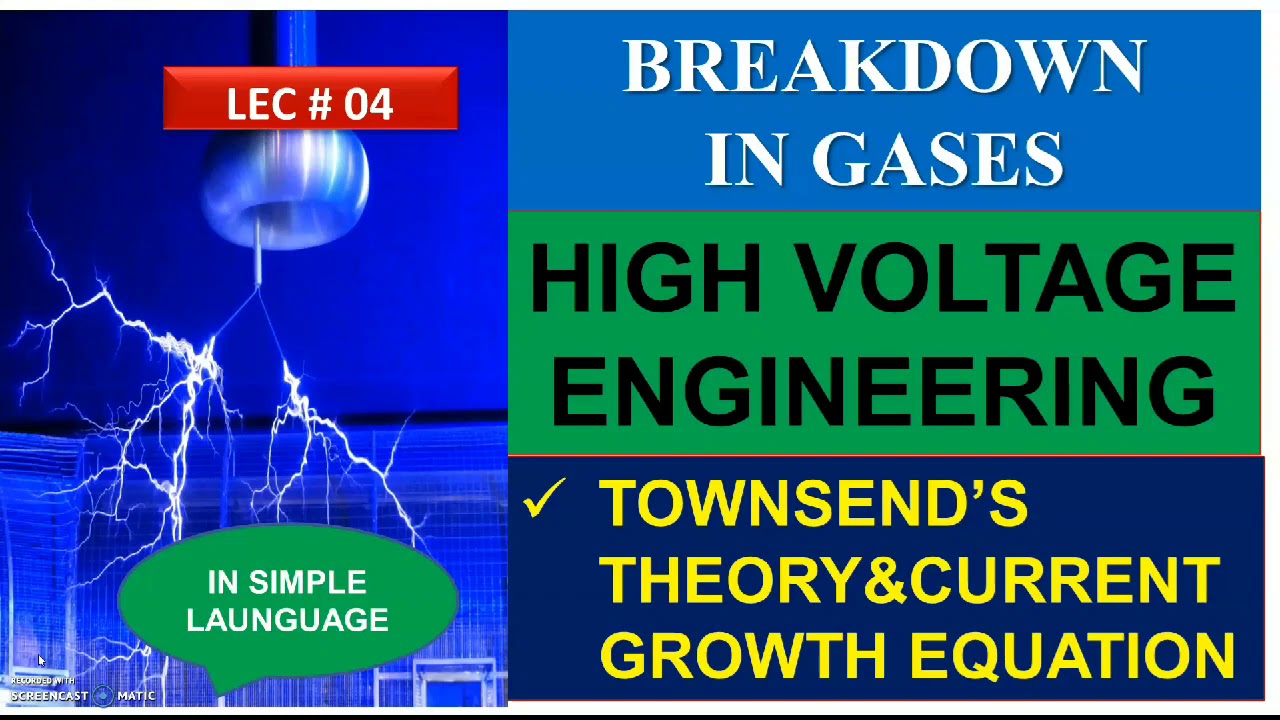 Townsend's current growth Derivation | Townsend's Theory | High Voltage ...