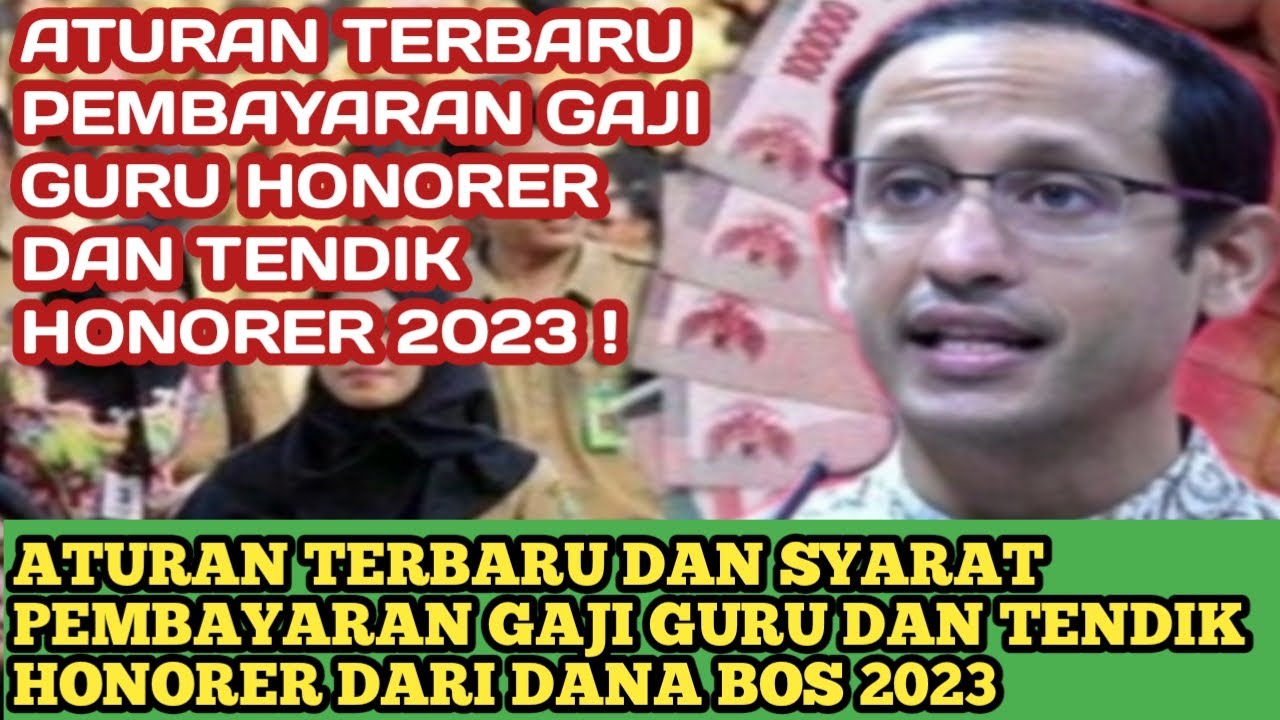 ATURAN DAN SYARAT TERBARU GAJI GURU HONOR DAN TENDIK HONORER DARI DANA ...