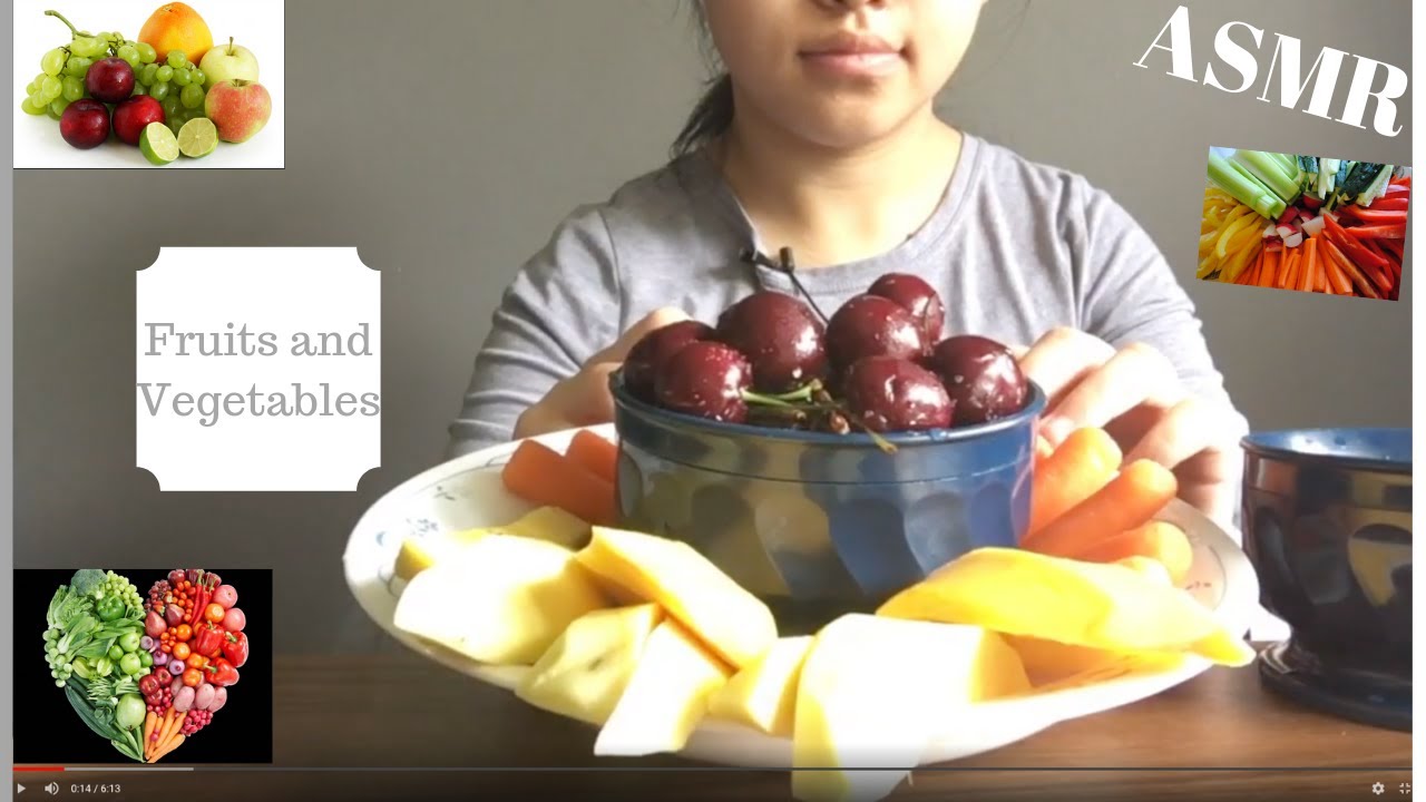 ASMR Eating Fruits and Vegetables [Eating Sounds] - Luna's ASMR - YouTube