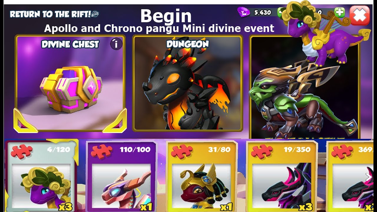 Begin Apollo and Chrono pangu Mini divine event-Dragon Mania legends ...