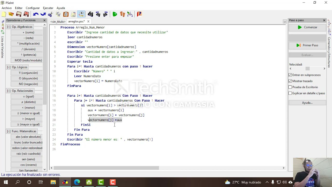 Arreglos y dimensiones con PSEINT bt CR - YouTube