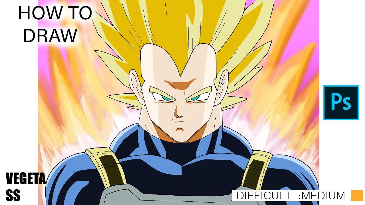 how to draw vegeta , DIGITAL DRAWING TUTORIAL #howtodraw #drawing - YouTube