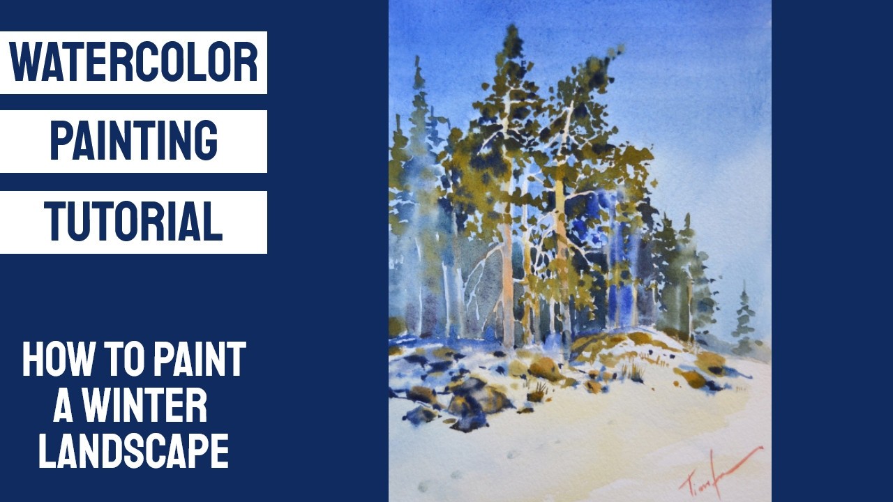 Watercolor Painting Tutorial - How to Paint a Winter Landscape - YouTube