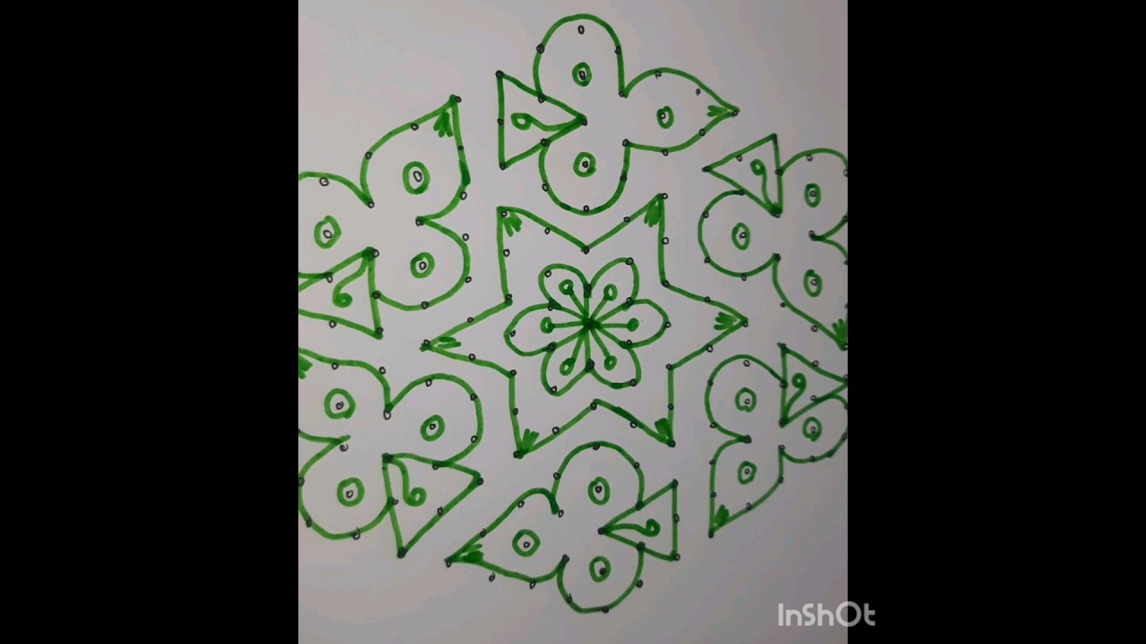 Easy and simple dots design kolam #ammutanishka - YouTube