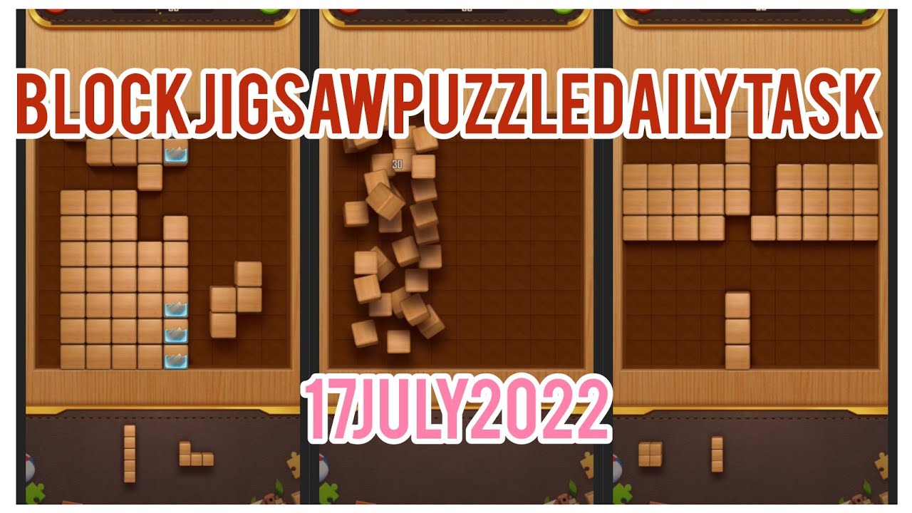 block jigsaw puzzle game daily task today solved/17 July 2022# ...