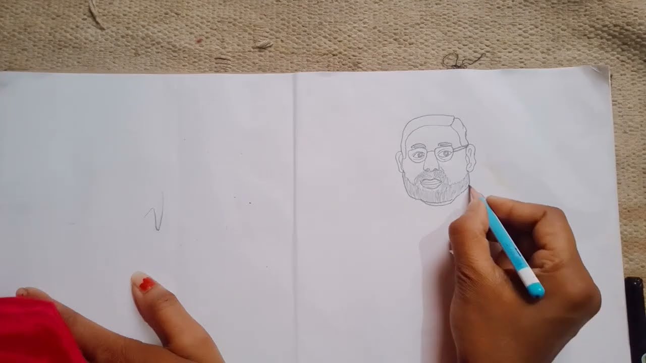 Modi ji ki drawing//Modi drawing easy step by step//easy drawing//Modi ...