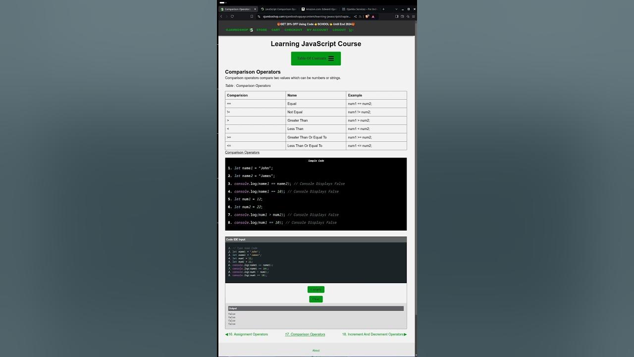 Compare Values In JavaScript - YouTube