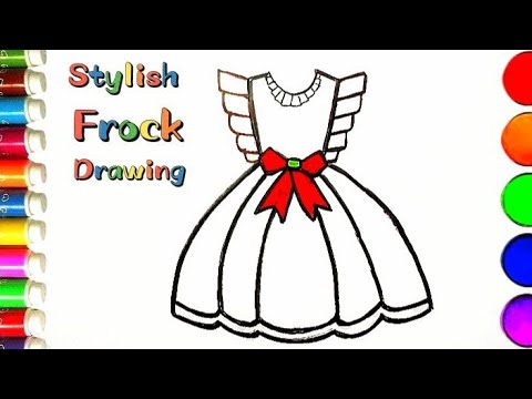 How to Draw Cute and Easy Dress | Easy Drawing Painting and Coloring ...