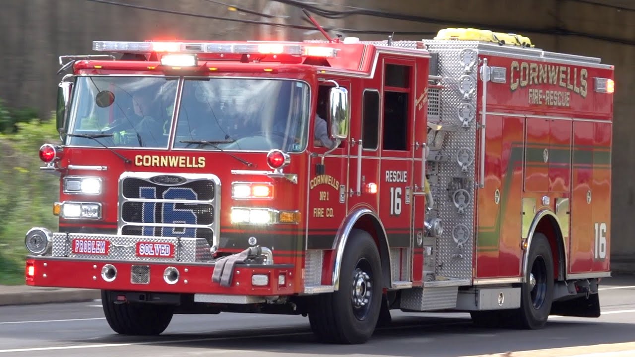 Cornwells Fire Company Rescue 16 Responding - YouTube