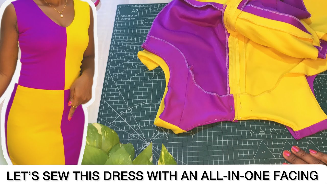 How to make a dress with an ALL-IN-ONE facing #OLIVS #sewingfacing # ...