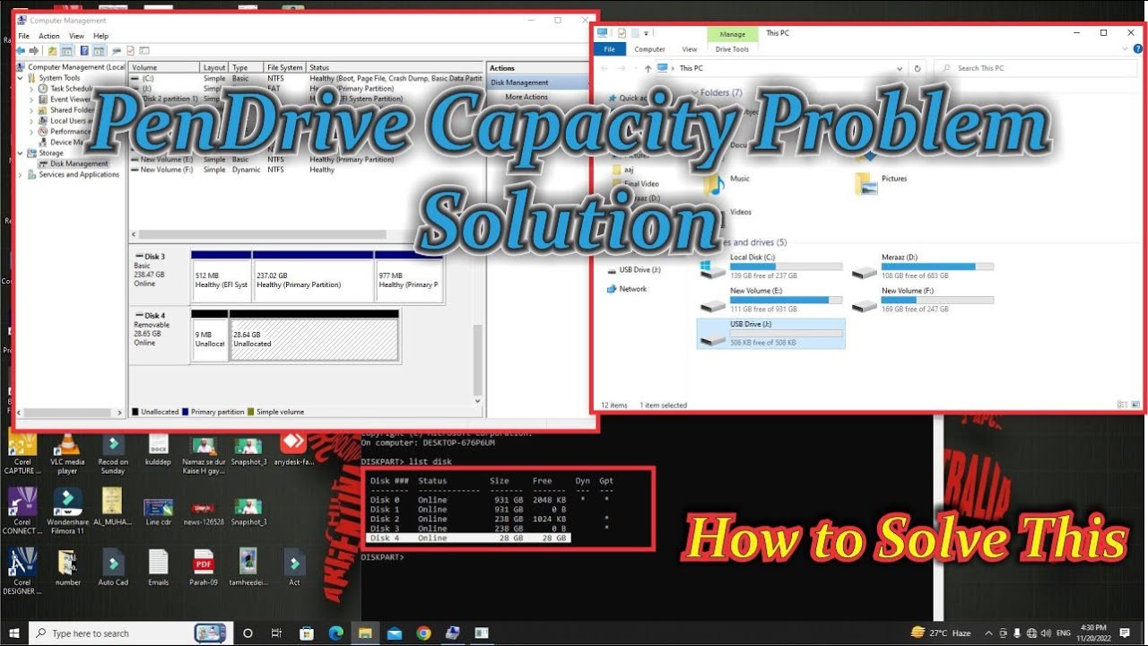 How to Repair Pendrive Capacity Problem (Partition Solution) - YouTube