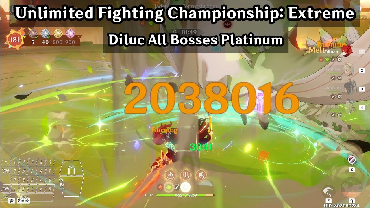 Diluc Ultimate Fighting Championship Extreme Mode Platinum Medals ...