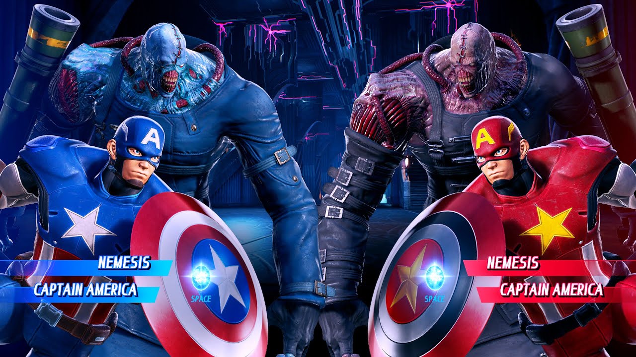 Nemesis & Captain America vs Nemesis & Red Cap (Very Hard) - Marvel vs ...