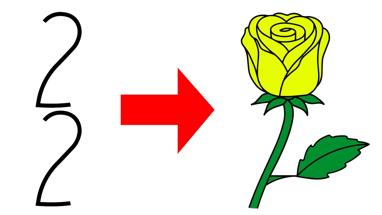 Cómo dibujar una rosa del número 22 - YouTube