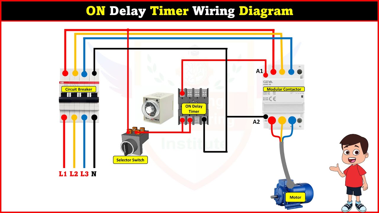 ON Delay Timer wiring Diagram @LearningEngineering - YouTube