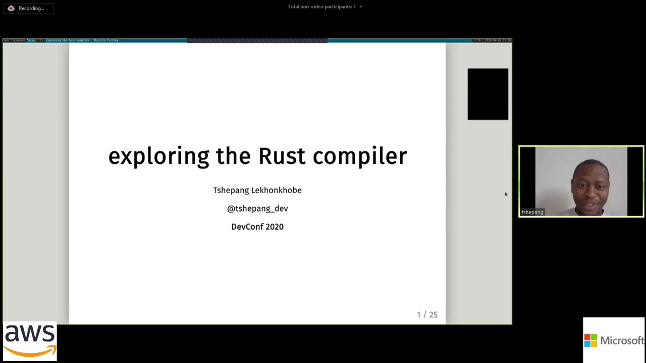 Tshepang Lekhonkhobe Exploring The Rust Compiler Devconf Live 2020