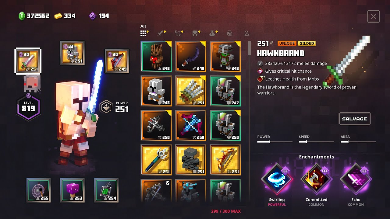Minecraft Dungeons Speedy Heroic Hawkbrand Renegade Build Apoc+25 Fiery ...