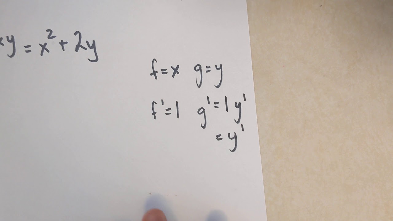 Implicit differentiation with product rule - YouTube