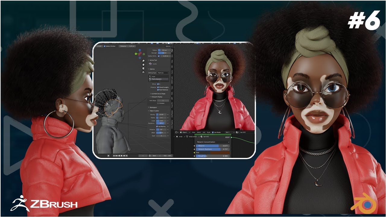 how to create stylized character speedthrough | Part 6 | hair grooming ...