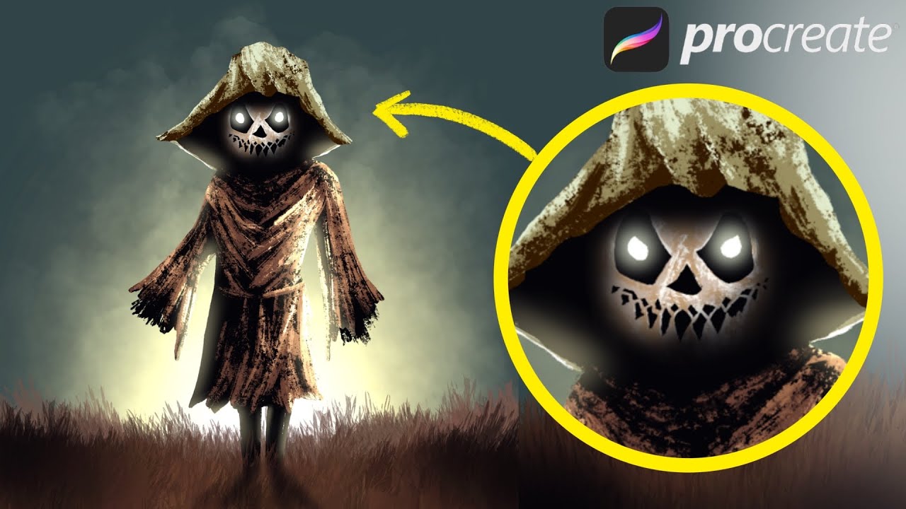 Scarecrow - Procreate tutorial 153 - YouTube