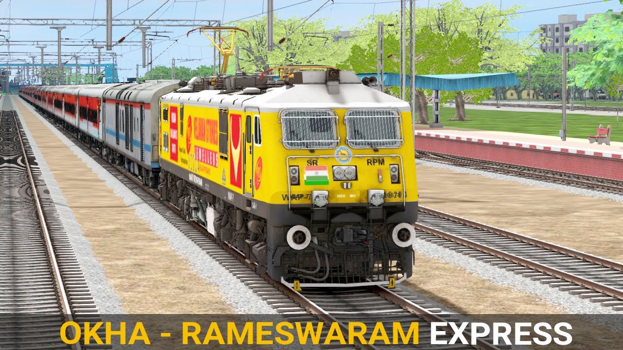 16734 Okha - Rameswaram Express | Train Simulator | Indian Train | TN ...