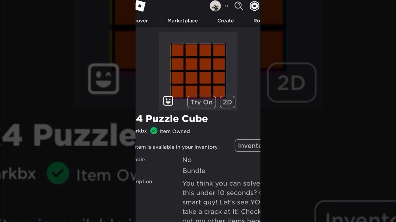 ( New Free Item ) How to get 4X4 PUZZLE CUBE ROBLOX ( 2023 ...