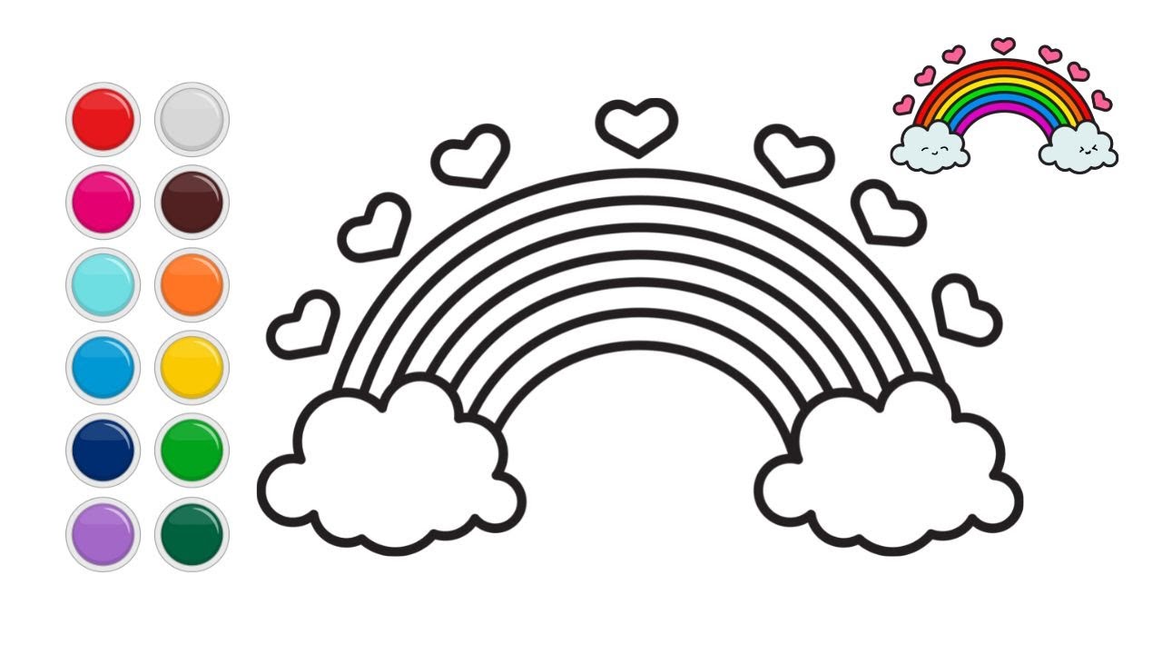 Menggambar dan mewarnai pelangi | belajar menggambar pelangi untuk anak ...