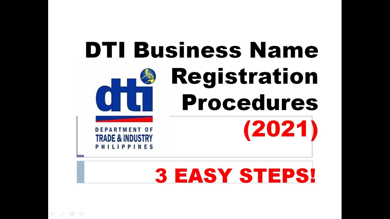 DTI ONLINE BUSINESS REGISTRATION PROCEDURES (2021) - YouTube