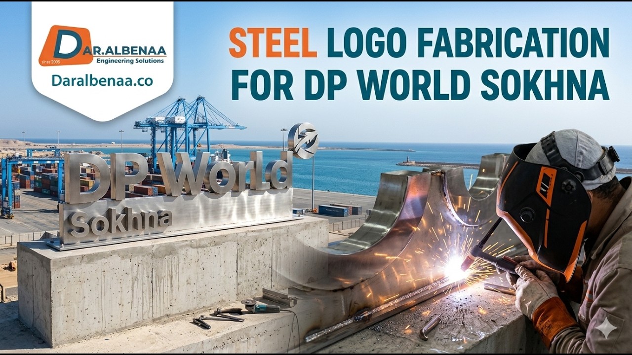 Custom Steel Logo Fabrication | Daralbenaa.co | DP World Sokhna - YouTube