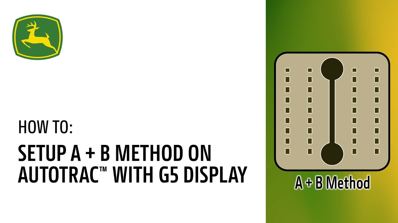 How to: A + B Method Straight Track G5 Display Setup | John Deere - YouTube