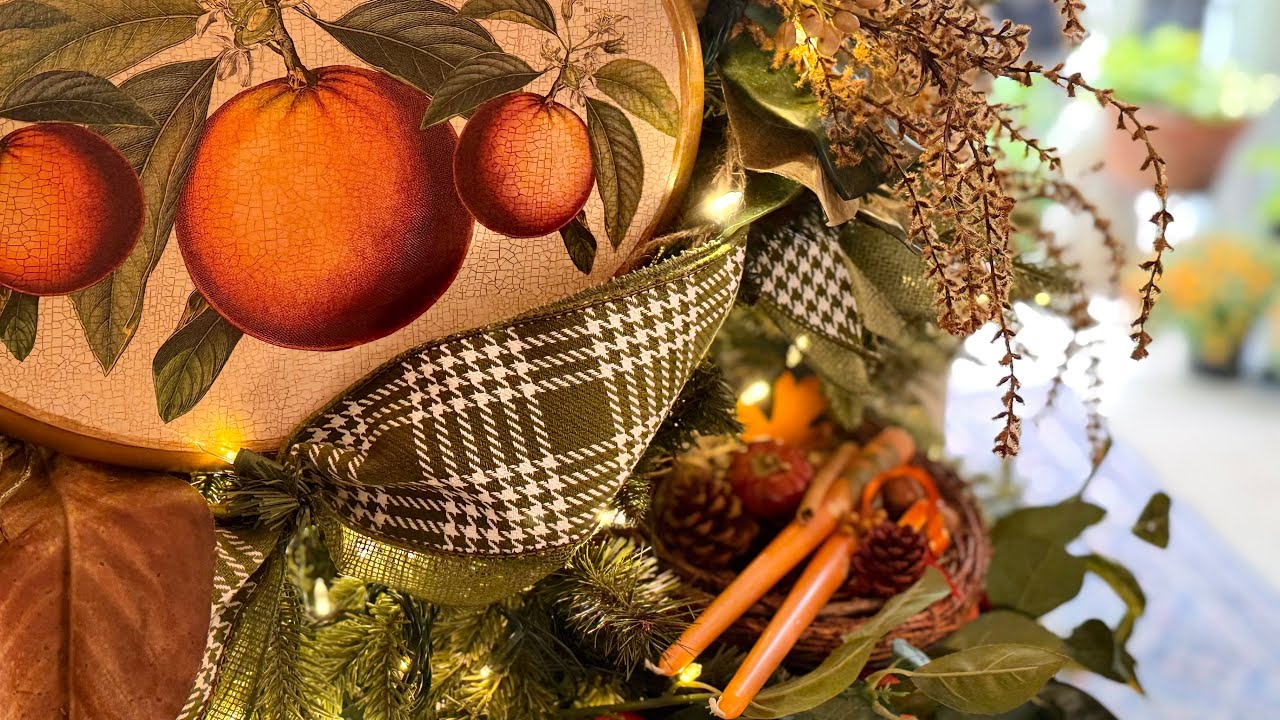 Curated Fall Decorating Series || Citrus Fall Tree || Candle Baskets ...