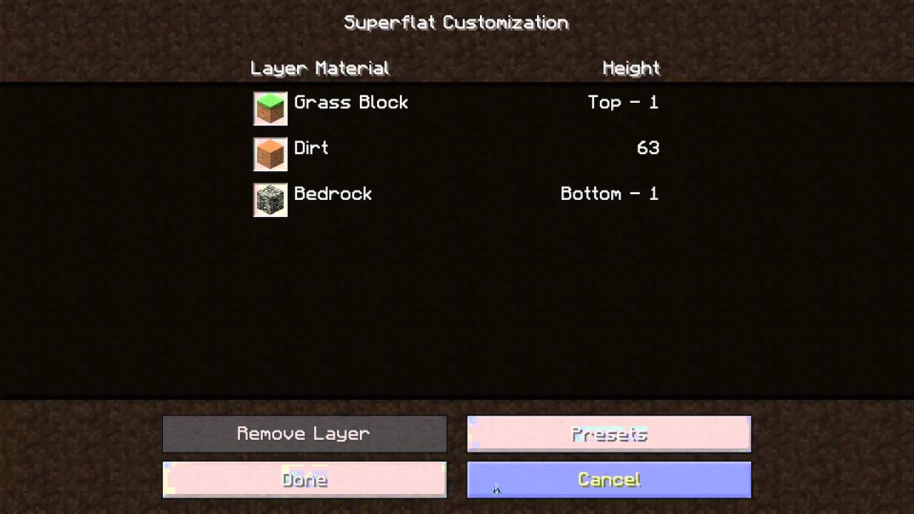 How To Make A Deep Superflat World In Minecraft - YouTube