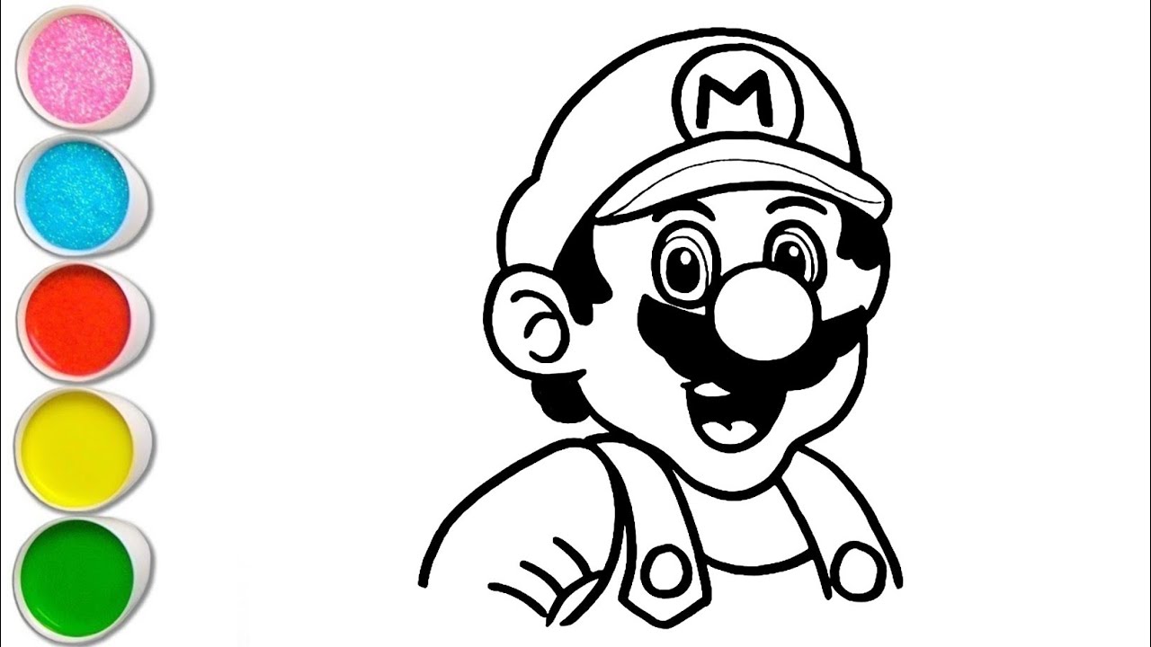 Cute Super Mario Drawing, Painting and Coloring For Kids and Toddlers ...