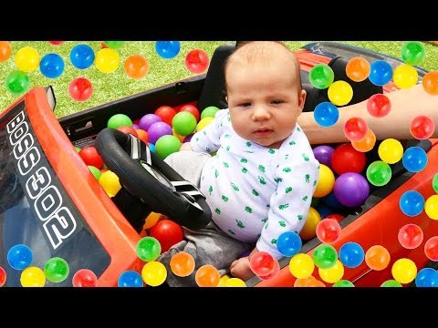 Giant BABY BALL PIT Power Wheels Car Surprise Toys Newborn Baby Ballpit ...