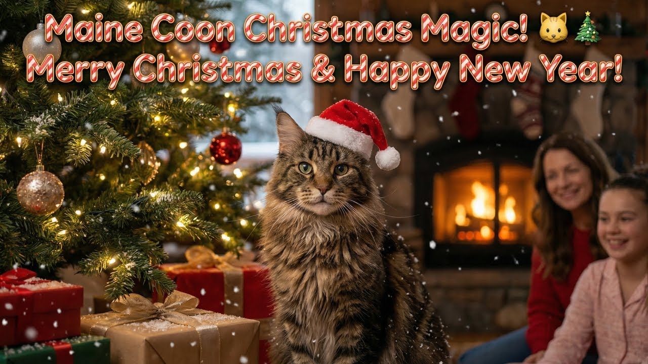 Maine Coon & Puppy Christmas Magic: Cozy Holiday Moments with Pets 🐱🐶🎄 ...